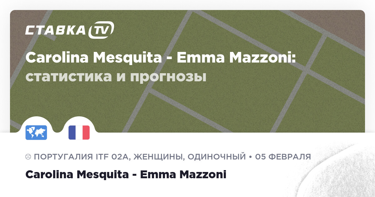 Результат Carolina Mesquita - Emma Mazzoni 5 февраля 2023: счёт и ...