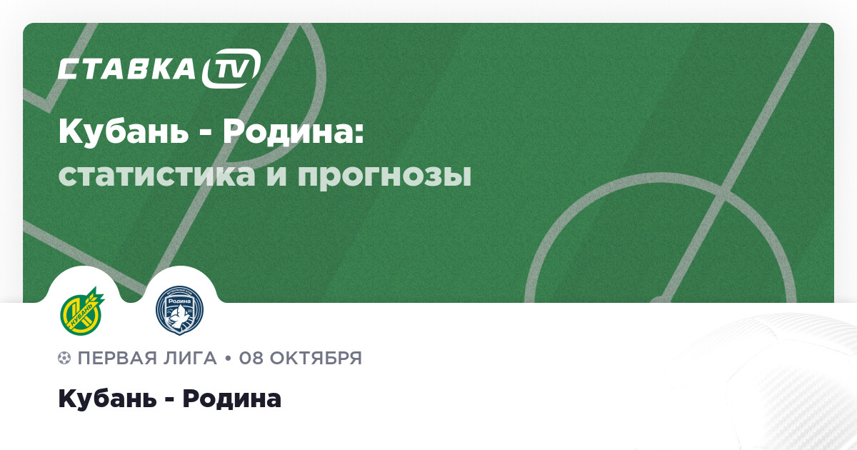 Кубань - Родина 8 октября 2023: счёт и результат матча