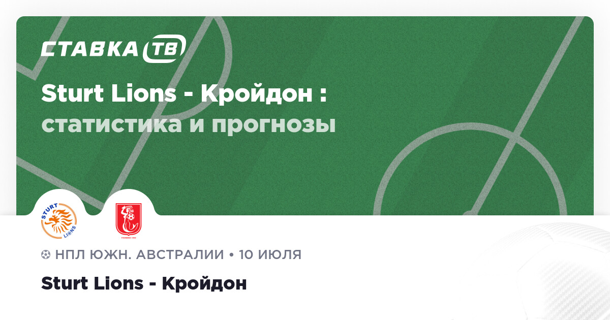Результат Sturt Lions - Кройдон 10 июля 2021: счёт и статистика матча