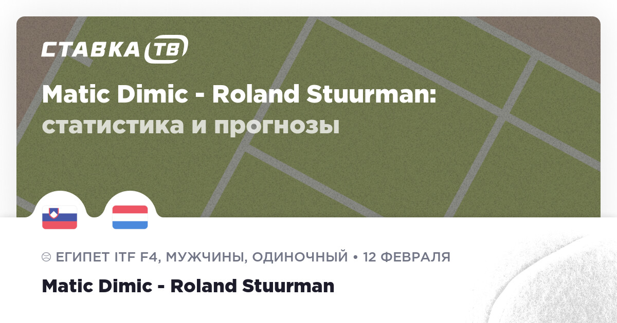 Результат Matic Dimic - Roland Stuurman 12 февраля 2023: счёт и ...