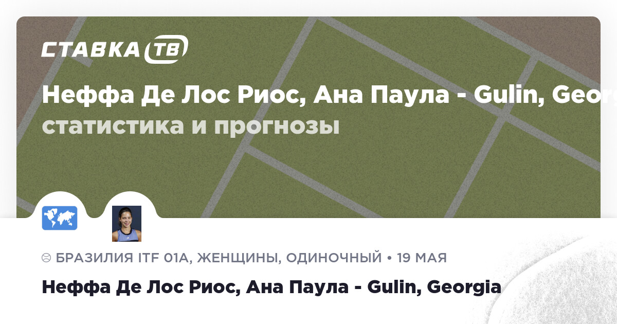 Результат Неффа Де Лос Риос, Ана Паула - Gulin, Georgia 19 мая 2023 ...