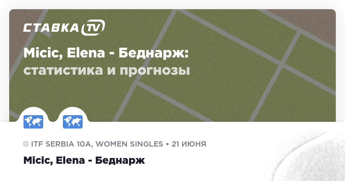 Micic, Elena - Беднарж 21 июня 2023: счёт и результат матча