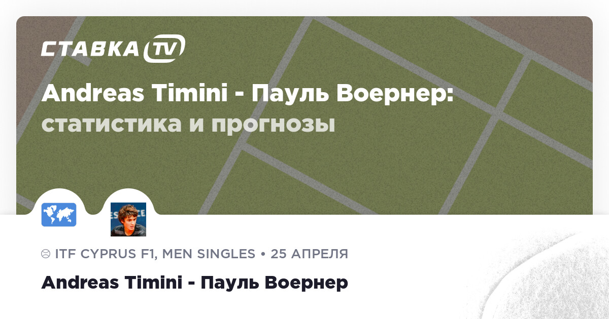 Результат Andreas Timini - Пауль Воернер 25 апреля 2023: счёт и ...