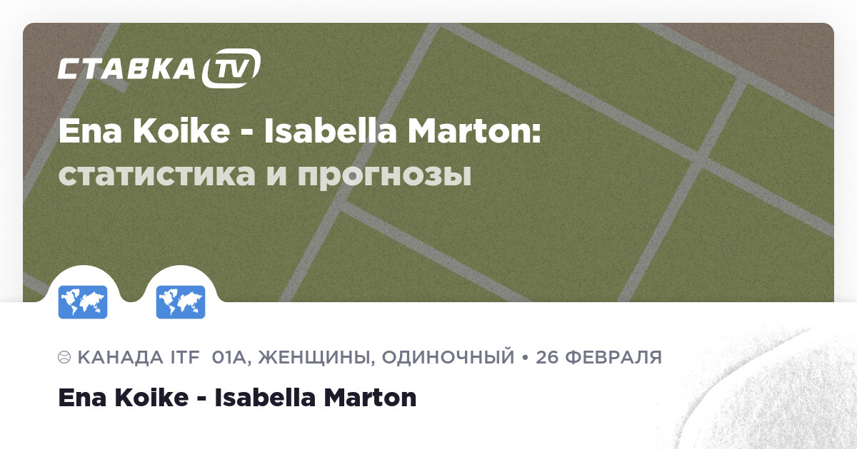 Результат Ena Koike - Isabella Marton 26 февраля 2023: счёт и ...