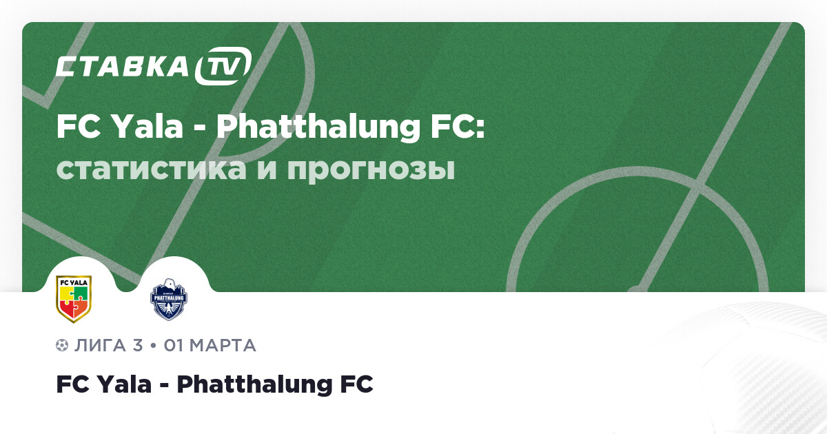 FC Yala - Phatthalung FC: прогнозы 1 марта 2025 | СТАВКА ТВ
