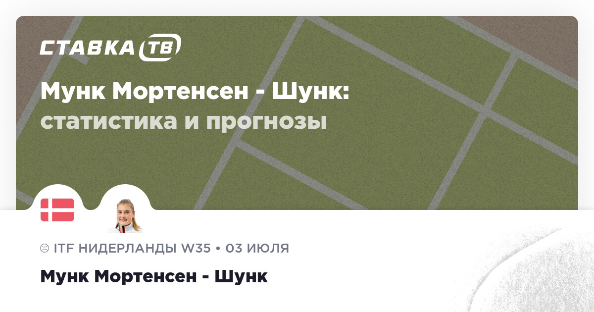 Мунк Мортенсен - Шунк: прогнозы 3 июля 2025 | СТАВКА TV