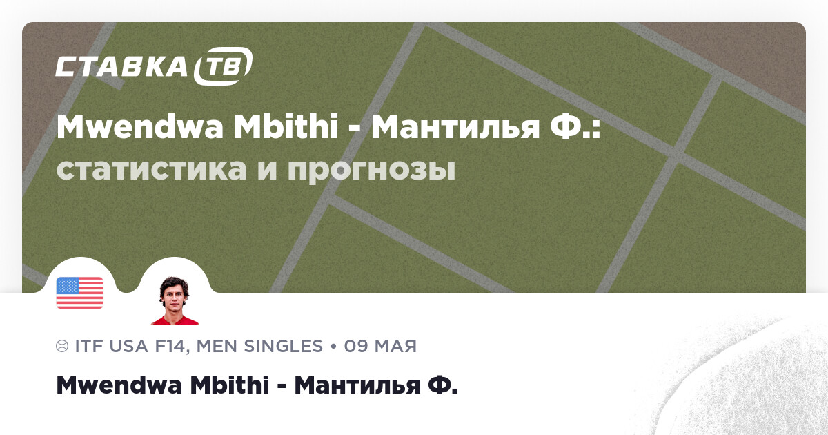 Mwendwa Mbithi - Мантилья Ф. 9 мая 2019: счёт и результат матча