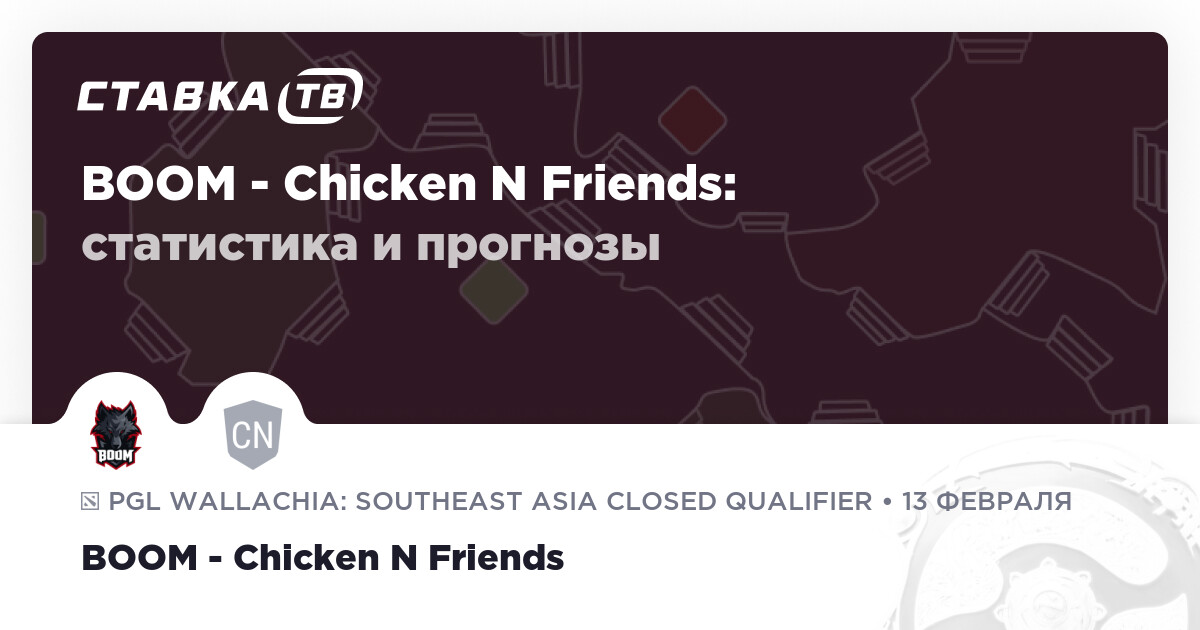BOOM - Chicken N Friends: прогнозы 13 февраля 2025 | СТАВКА TV