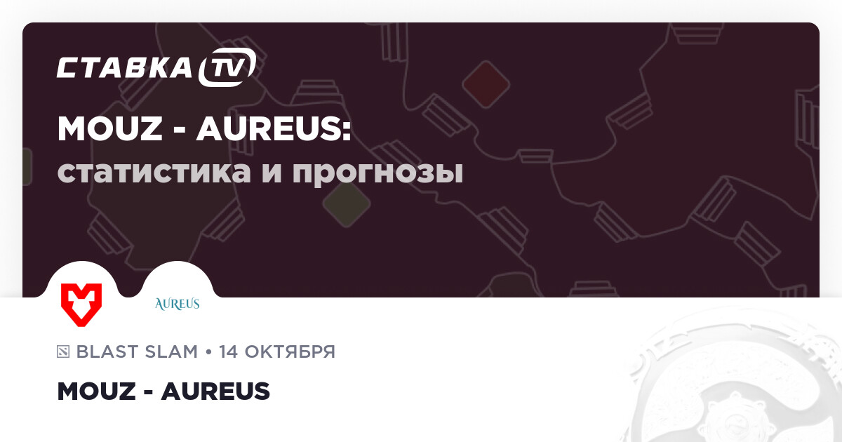 MOUZ — Team Aureus: прогноз (кэф 1.58) и ставка 14 октября 2025 | СТАВКА TВ