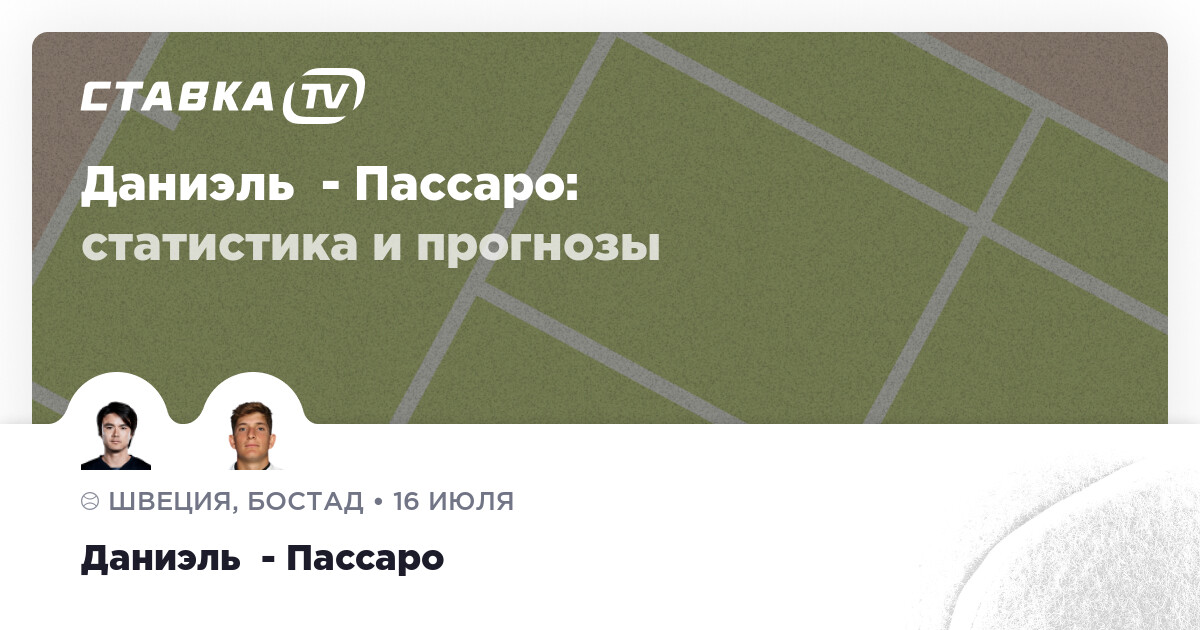Даниэль — Пассаро: прогнозы 16 июля 2024 | СТАВКА ТВ