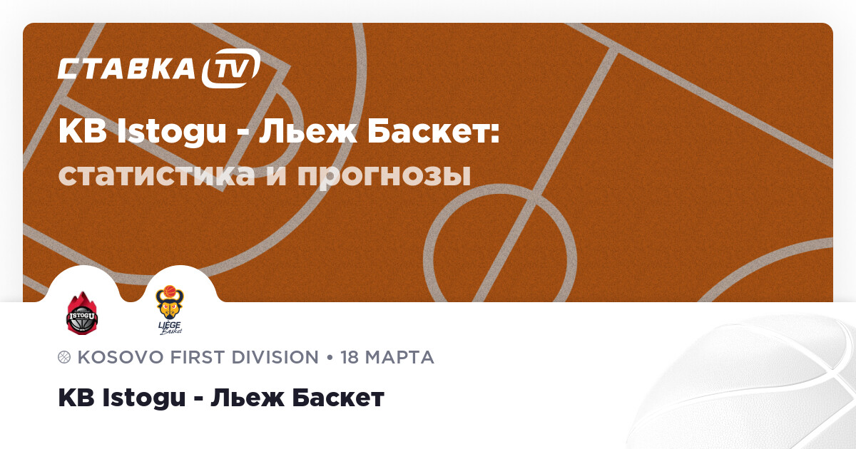 KB Istogu - Льеж Баскет: прогнозы 18 марта 2025 | СТАВКА TV