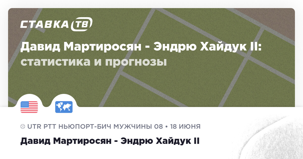 Давид Мартиросян - Эндрю Хайдук II: прогнозы 18 июня 2025 | СТАВКА ТВ