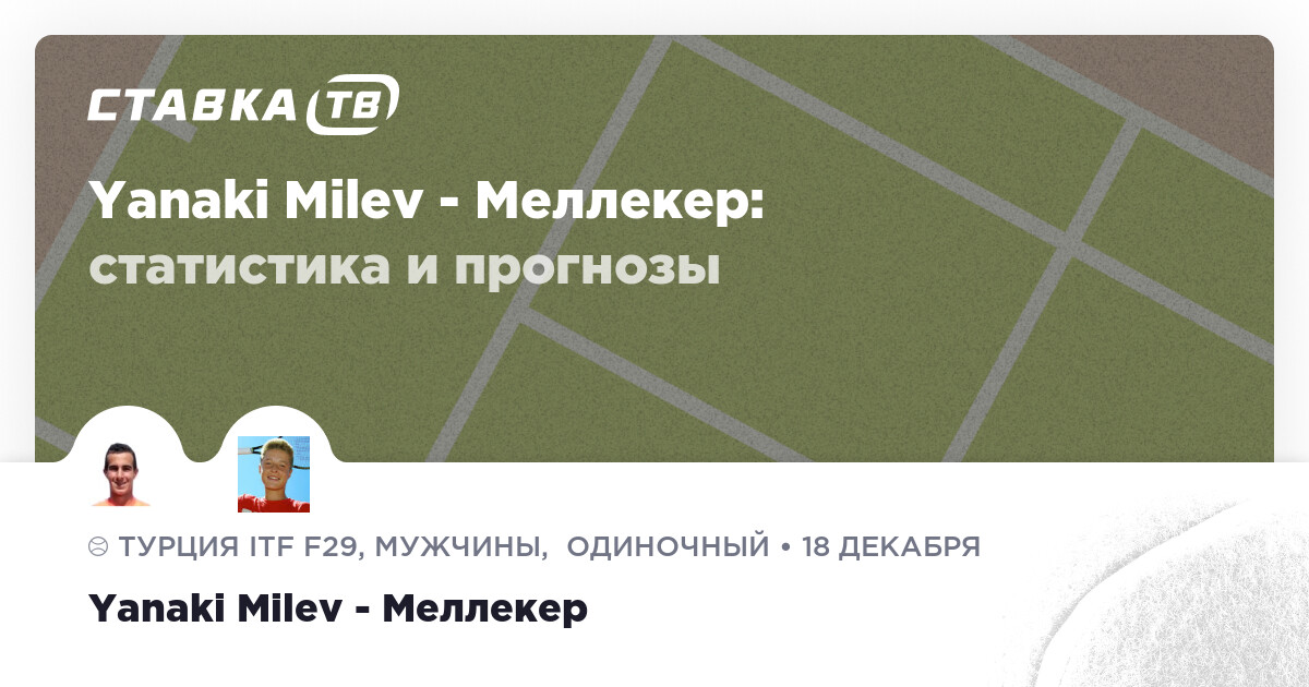 Yanaki Milev - Меллекер: прогнозы 18 декабря 2022 | СТАВКА TV