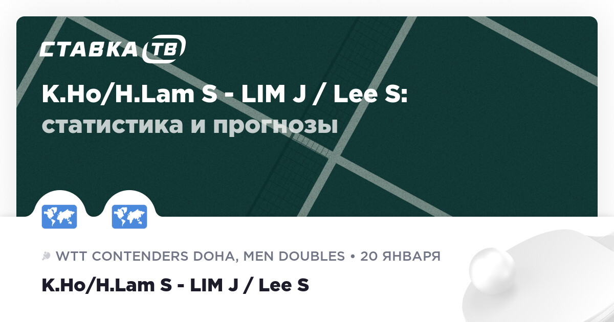 Ho Kwan-kit/Lam Siu-hang - LIM J / Lee S: прогнозы 20 января 2024 (в 16 ...