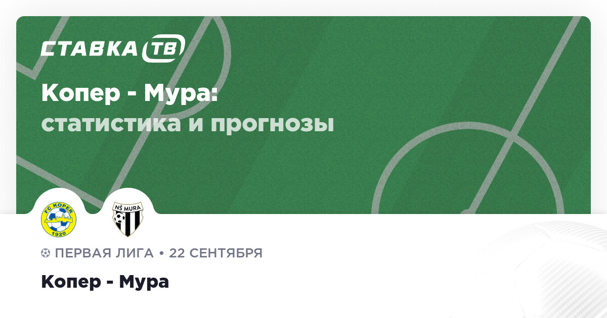 Копер - Мура: прогнозы 22 сентября 2024 | СТАВКА TV