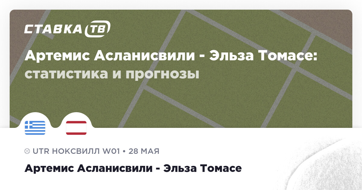 Артемис Асланисвили — Эльза Томасе: прогнозы 28 мая 2025 | СТАВКА ТВ