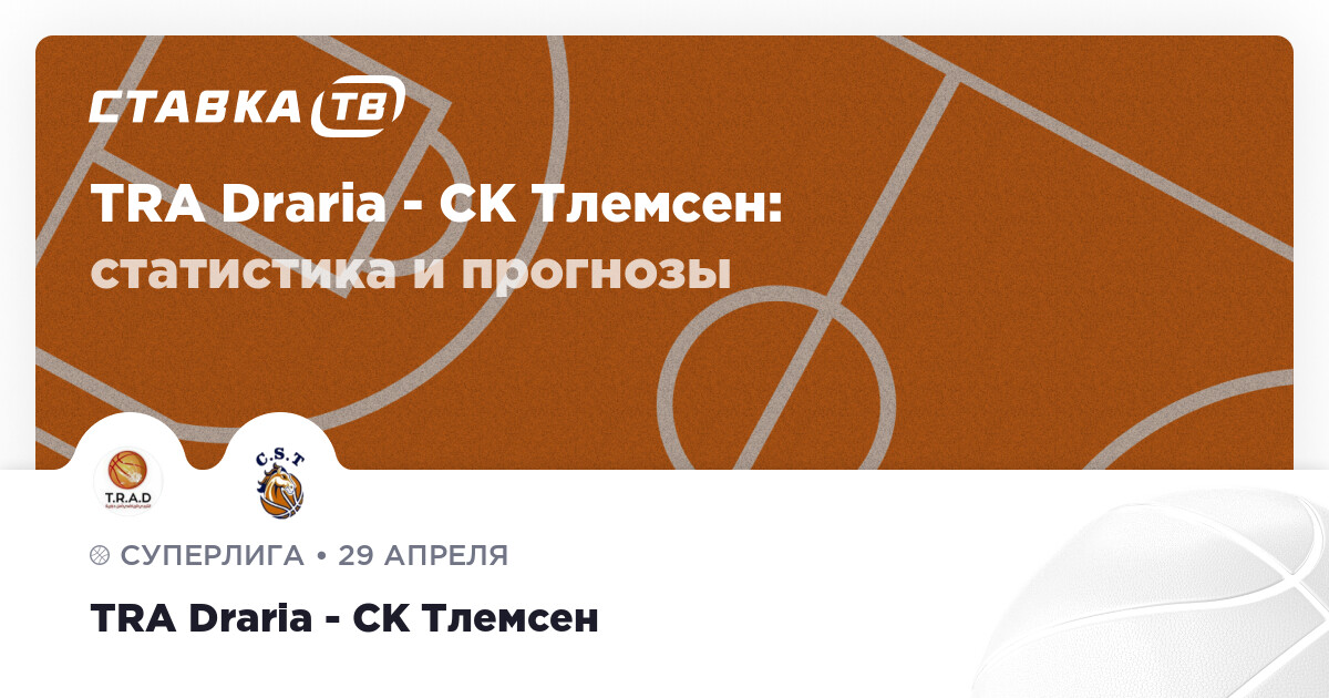 TRA Draria — СК Тлемсен: прогнозы 29 апреля 2025 | СТАВКА ТВ