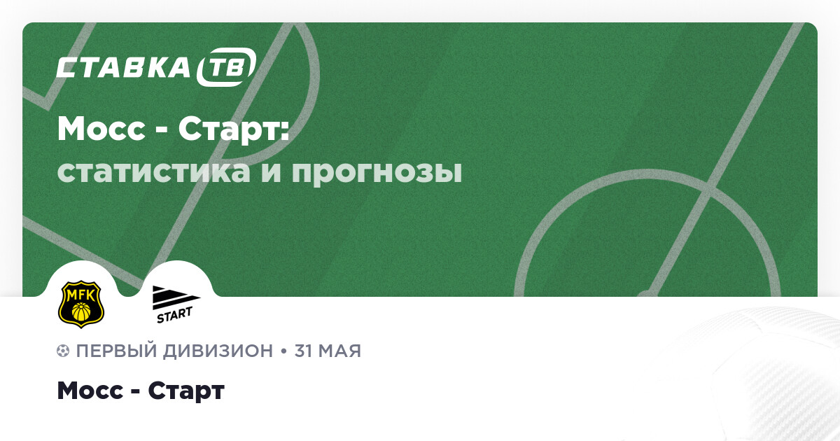 Мосс — Старт: прогнозы 31 мая 2025 | СТАВКА ТВ